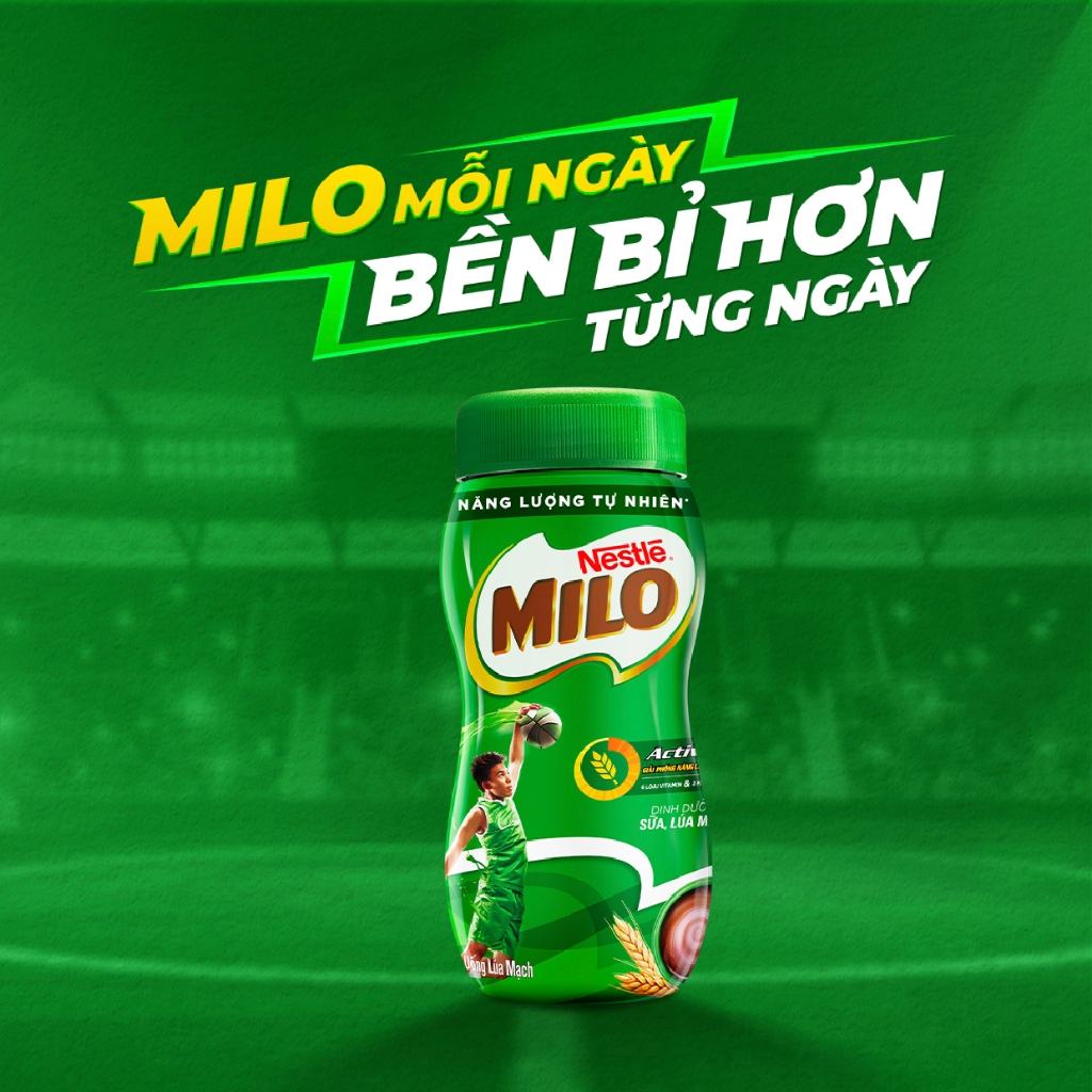 Combo 2 hũ thức uống lúa mạch Nestlé® Milo® nguyên chất 400g (hũ nhựa ...