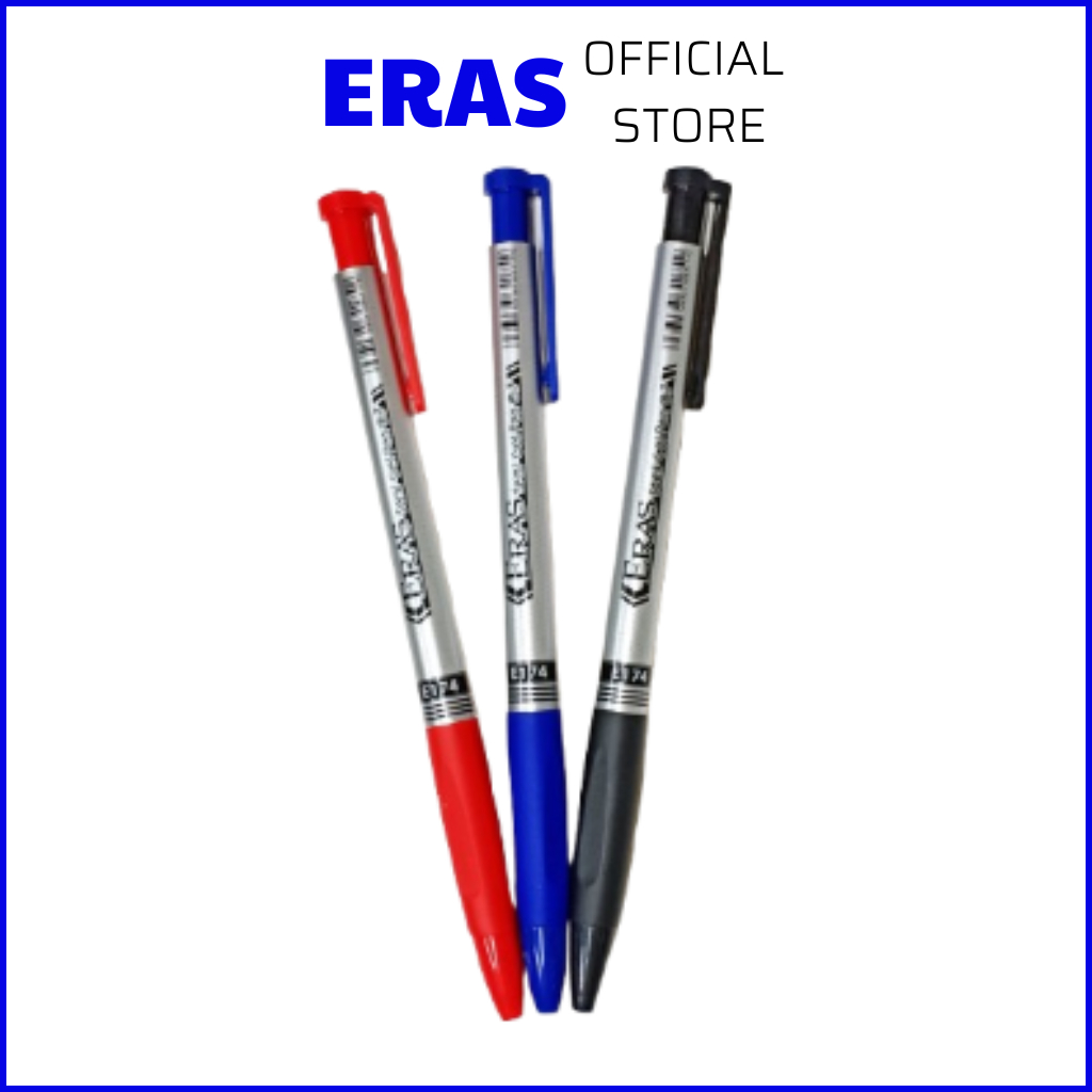 Bút Bi Bấm Ngòi 0.7mm Eras E174 - Tay Cầm Định Vị, Khô Nhanh | Shopee ...