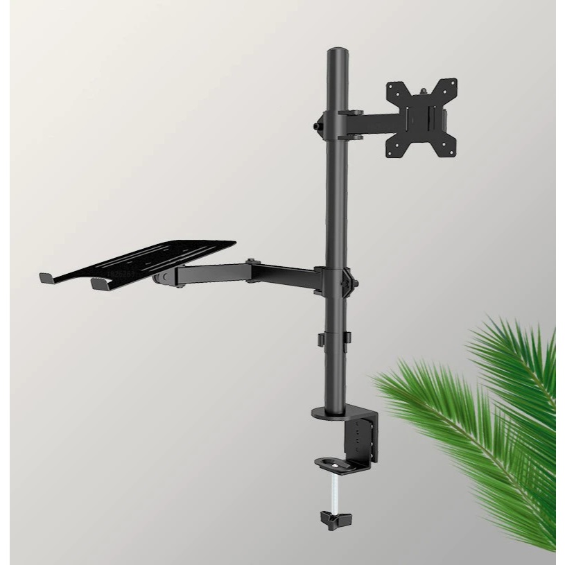 Giá treo màn hình 17-32 Inch kèm giá đỡ Laptop M074, tải trọng 8kg, tay dài 38 cm, lắp đặt kẹp ...