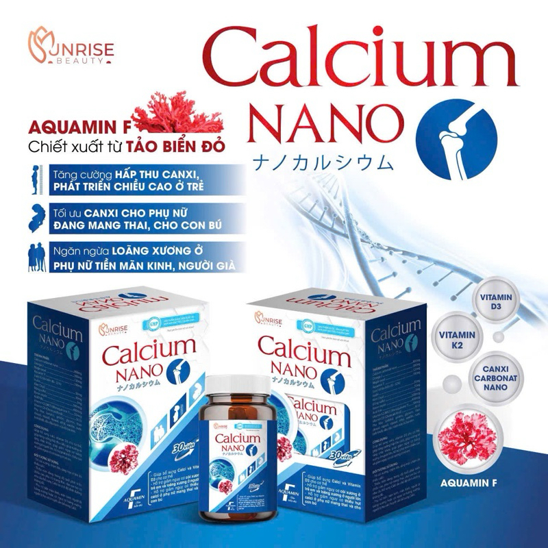Sỉ Viên uống Canxi nano Calcium D3 - Hộp 30 viên - bổ sung canxi D3 K2 MK7 - Calcium nano D3 ...