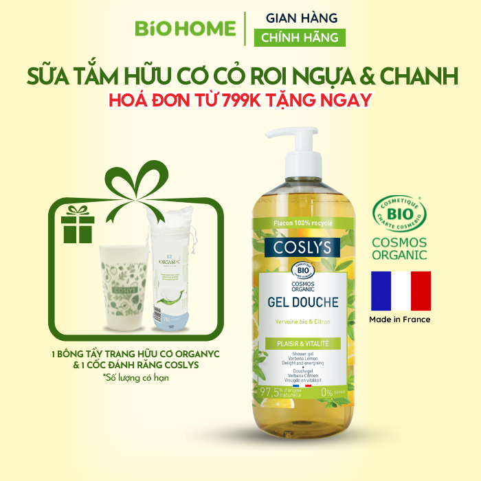 Sữa tắm hữu cơ dạng gel cỏ roi ngựa chanh Coslys (1L) | Shopee Việt Nam