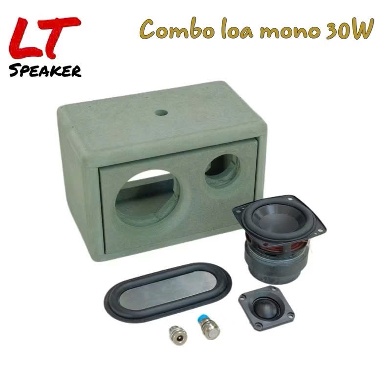 Combo loa mono 30W gồm box loa thô bass AAAres 1 treble 1 cộng hưởng ...