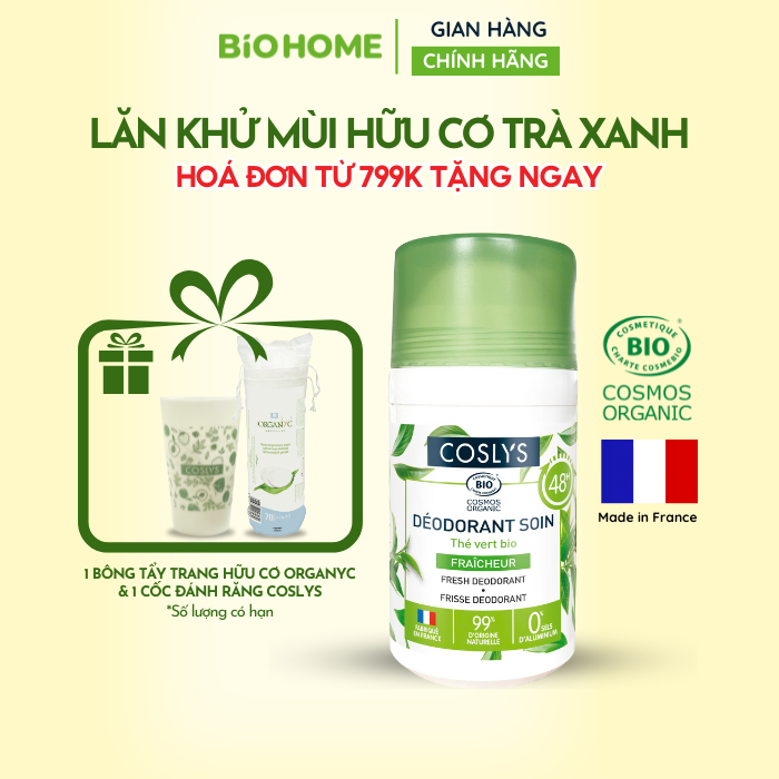 Lăn khử mùi hữu cơ Trà xanh và Bạc hà Coslys (50ml) | Shopee Việt Nam