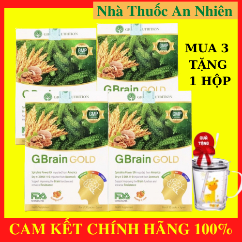 [MUA 3 TẶNG 1] CỐM GBRAIN GOLD cốm trí não thế hệ mới HỘP 30 GÓI NT ...