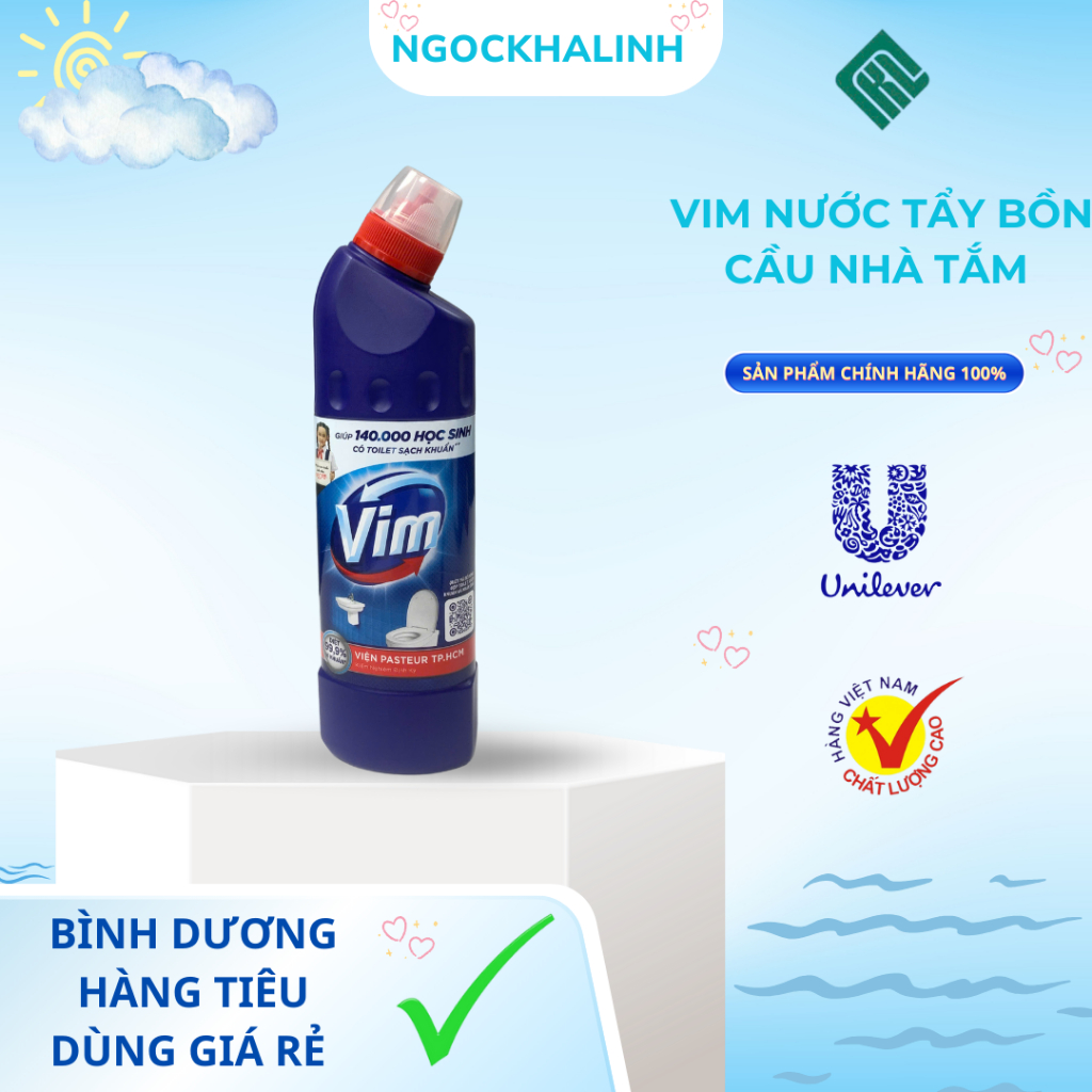 Vim nước tẩy bồn cầu nhà tắm chai xanh dương 500ML | Shopee Việt Nam