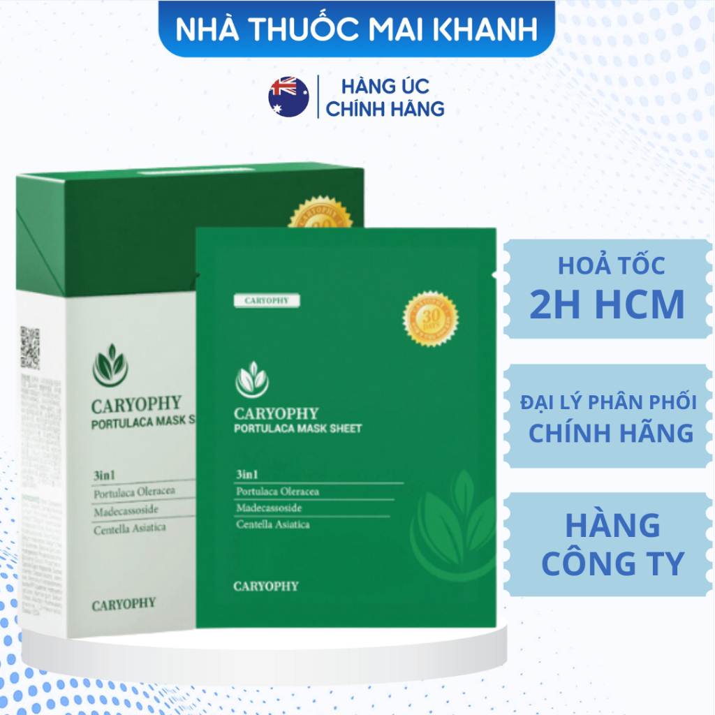 [Có Tem Phụ - Chính Hãng] Mặt Nạ CARYOPHY Portulaca Mask Sheet Giảm Mụn ...