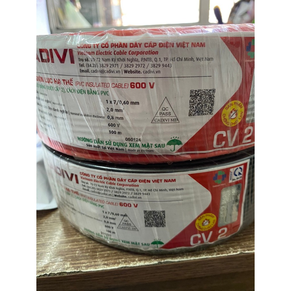 CUỘN 100M - Cadivi dây điện Cadivi 2.0 đơn 7 sợi cv1.5 CHÍNH HÃNG 100% ĐỒNG GIAO MÀU NGẪU NHIÊN ...