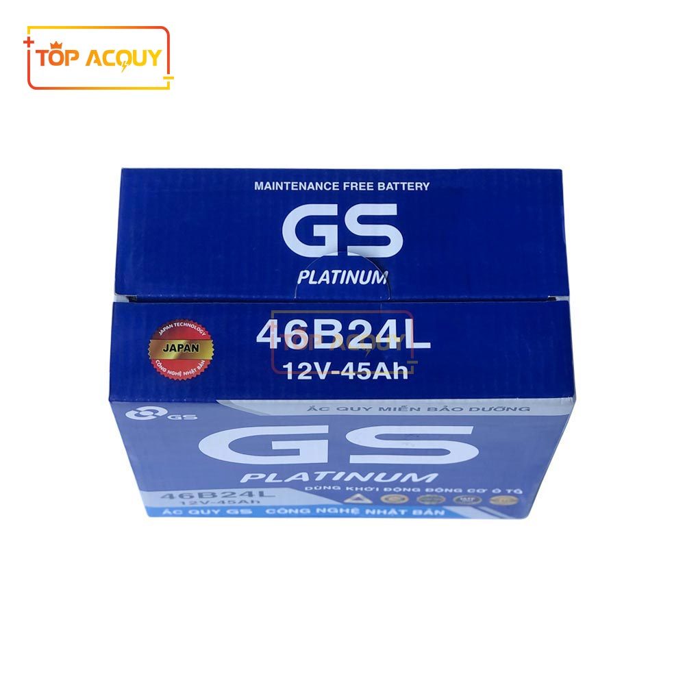 Ắc quy GS 46B24L 12v - 45Ah dùng cho xe Toyota Veloz, Suzuki XL7, Mitsubishi XPANDER (bỏ khay ...
