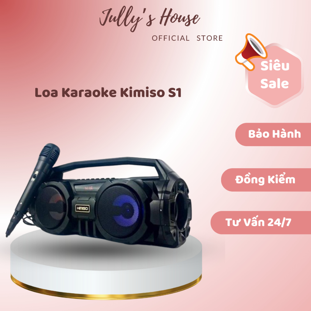 Loa Karaoke Kimiso KM S1 Kết Nối Thông Minh Di Động Có Đèn Led Kèm Mic Và Dây Tiện Lợi GVQ Store ...