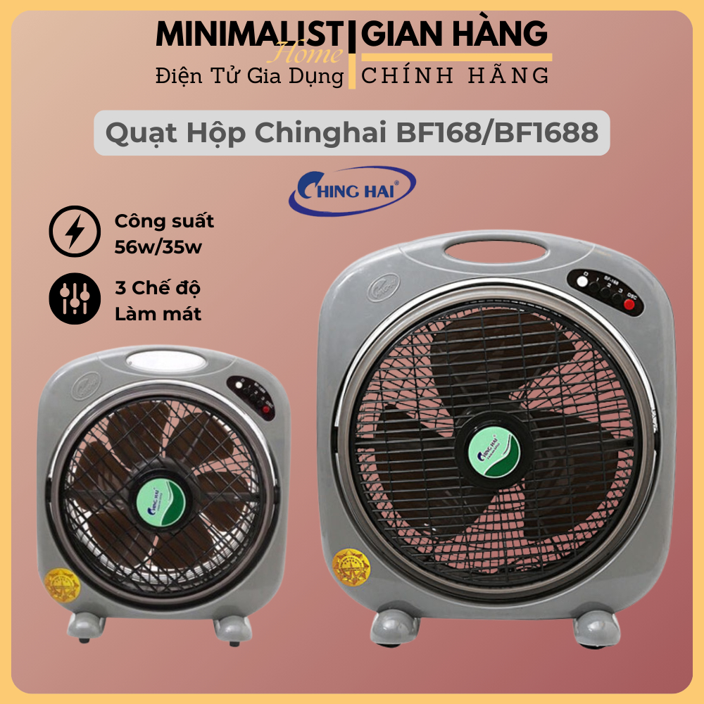 Quạt Hộp Chinghai BF168/BF1688, Quạt Tản Tạo Gió To Êm Dịu, Góc Hẹp Quạt Vẫn Tạo Gió Tốt, Tạo ...