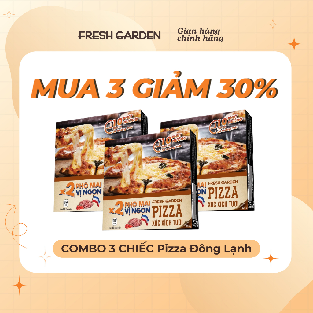 Combo 3 chiếc Pizza Đông Lạnh Fresh Garden 120g, 220g, Hỏa Tốc Hà Nội | Shopee Việt Nam