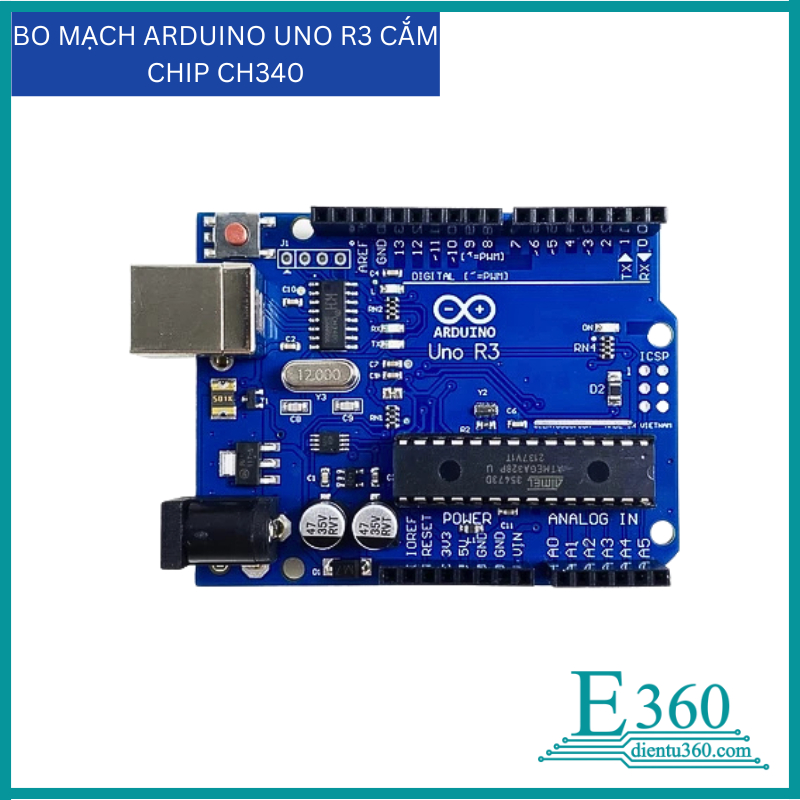 Bo Mạch Arduino Uno R3 cắm chip CH340 - Mạch Điều Khiển Lập Trình, Học ...
