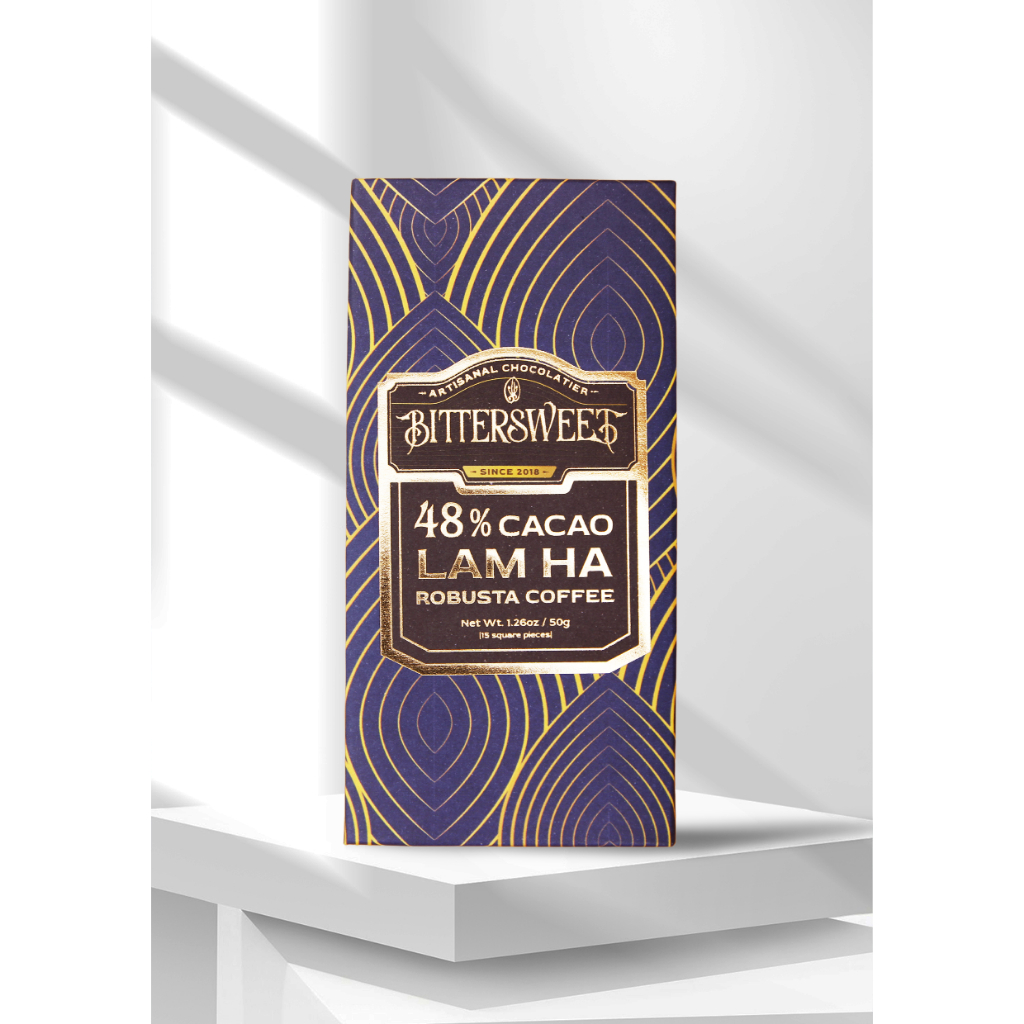 BITTERSWEET: Thanh SÔCÔLA Thủ Công Sữa Lâm Hà Robusta Coffee 48% Cacao ...