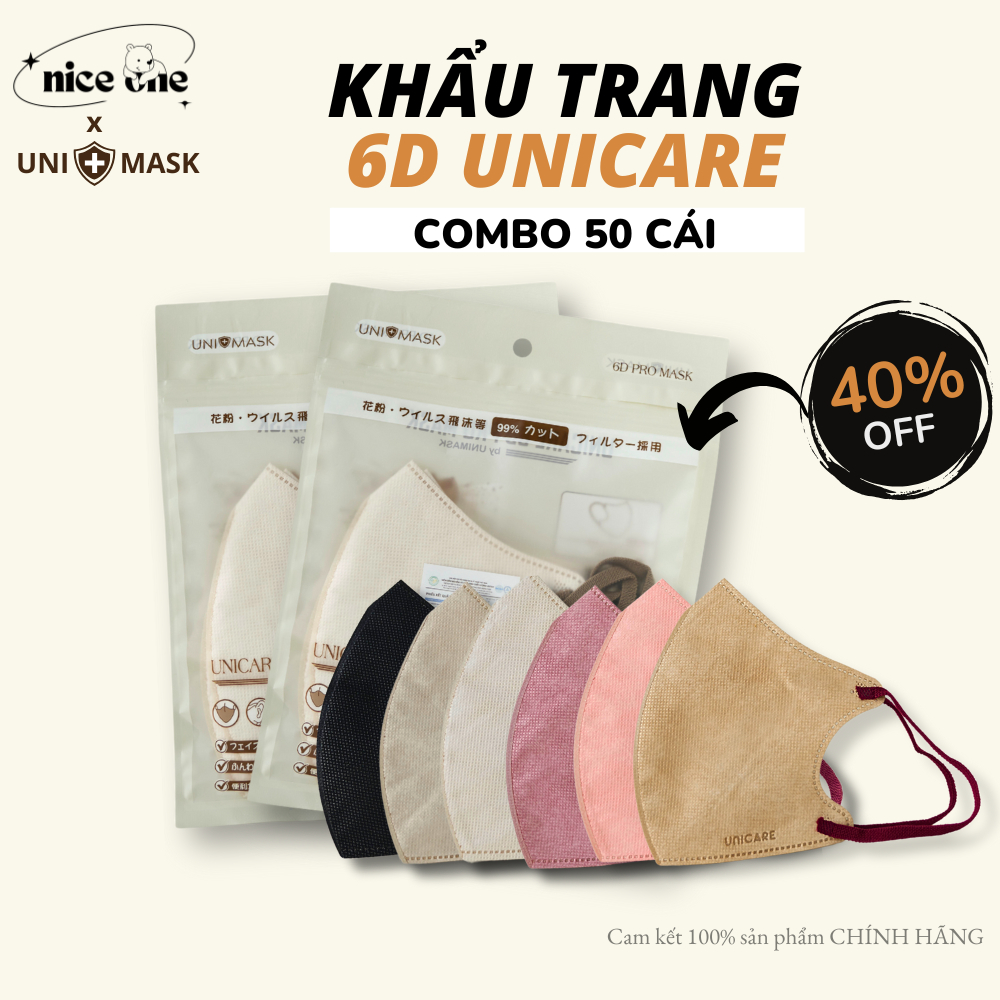 Khẩu Trang UNICARE 6D Pro Mask 3 Lớp Kháng Khuẩn Siêu Mịn Không Thấm Nước - Khẩu Trang Cao Cấp ...