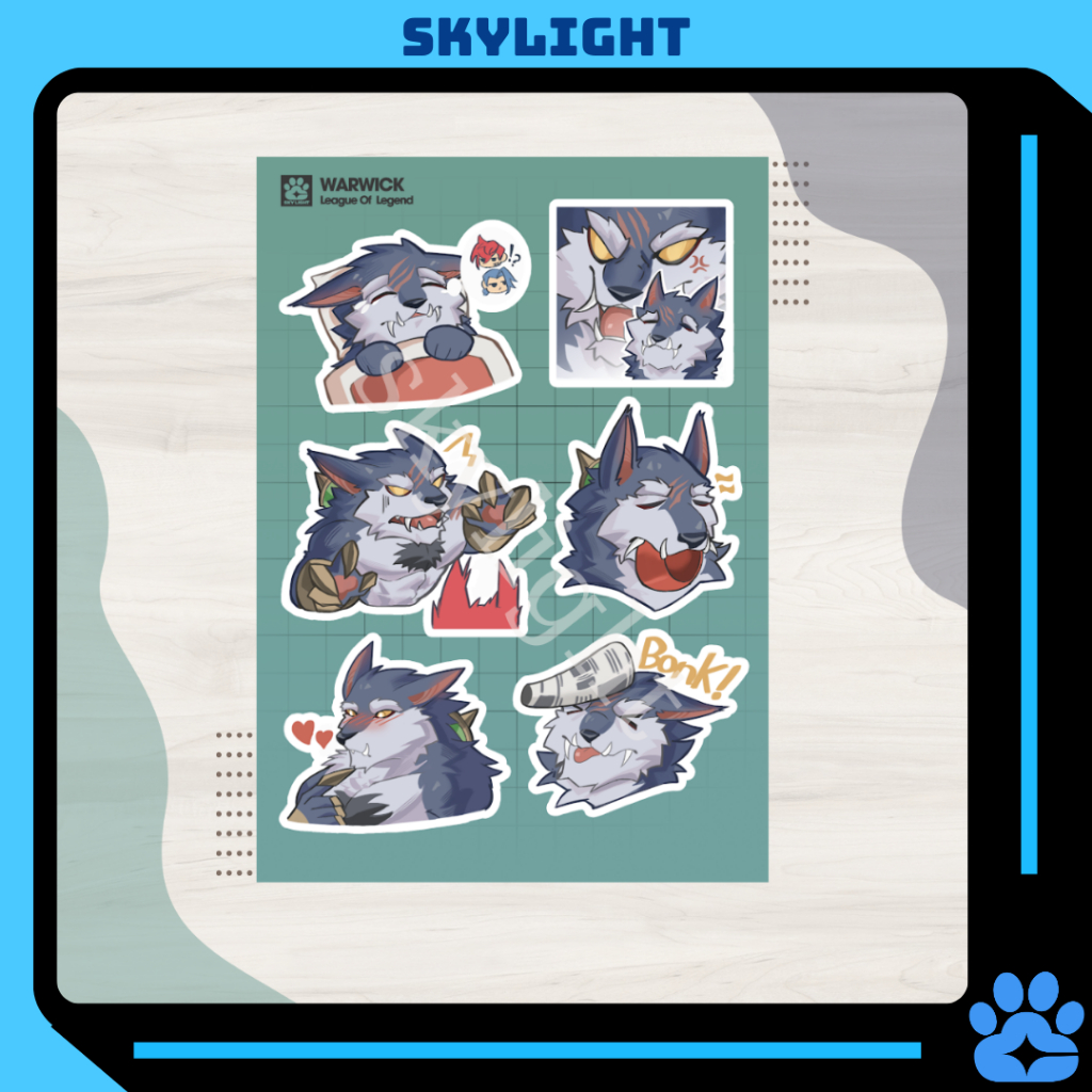 NO.21 Warwick - Sticker Furry Sheet A6 Decal chống nước | Shopee Việt Nam