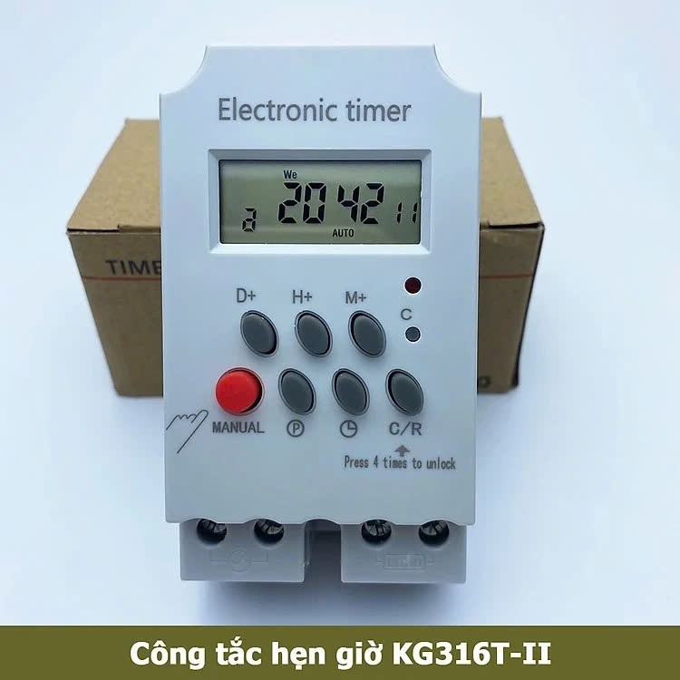 Timer điện tử hẹn giờ bật tắt điện tự động Kg316T-II/25a/220V có khóa phím | Shopee Việt Nam