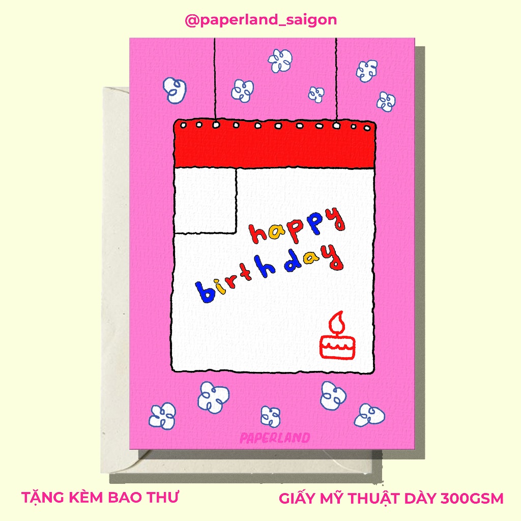 [mẫu mới] THIỆP SINH NHẬT HÌNH TỜ LỊCH HAPPY BIRTHDAY | POSTCARD SINH ...
