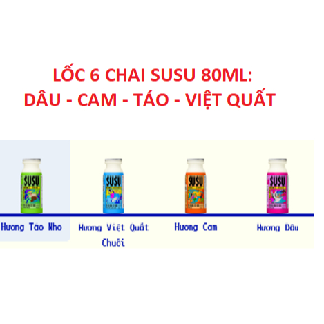 Lốc 6 chai chai Sữa chua uống SuSu 80ml - Việt quất chuối/ Socola Lúa ...