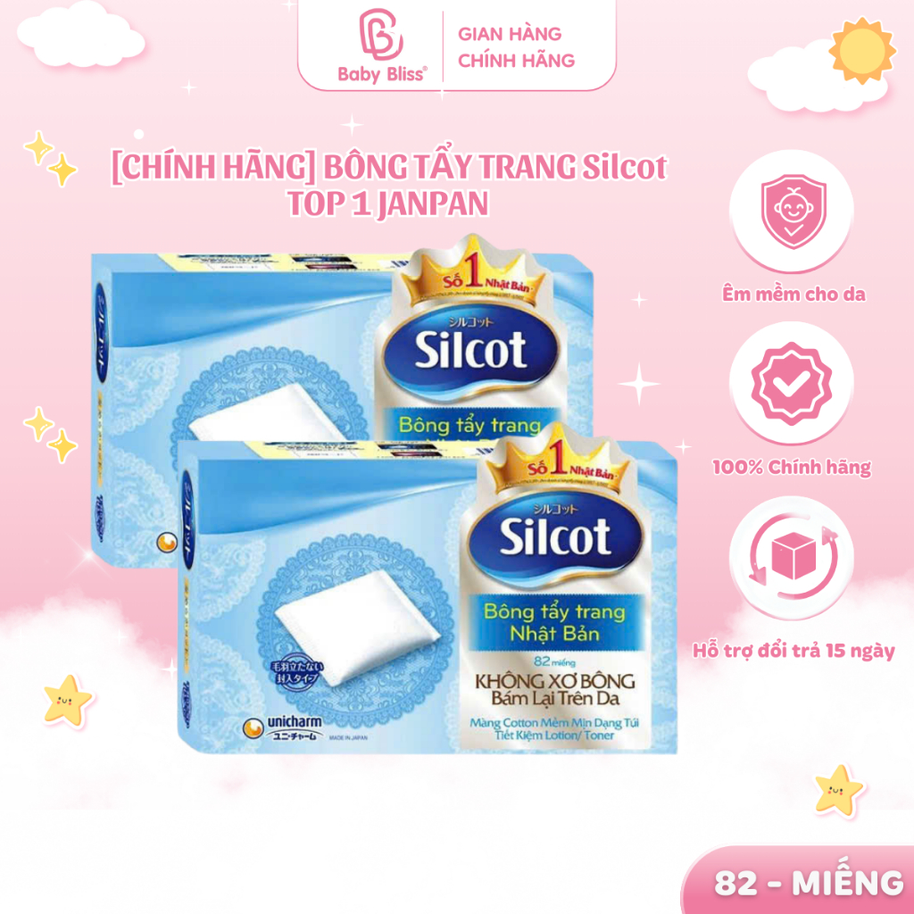 [CHÍNH HÃNG] Bông tẩy trang Silcot Nhật Bản Hộp 82 miếng cao cấp - Bông ...