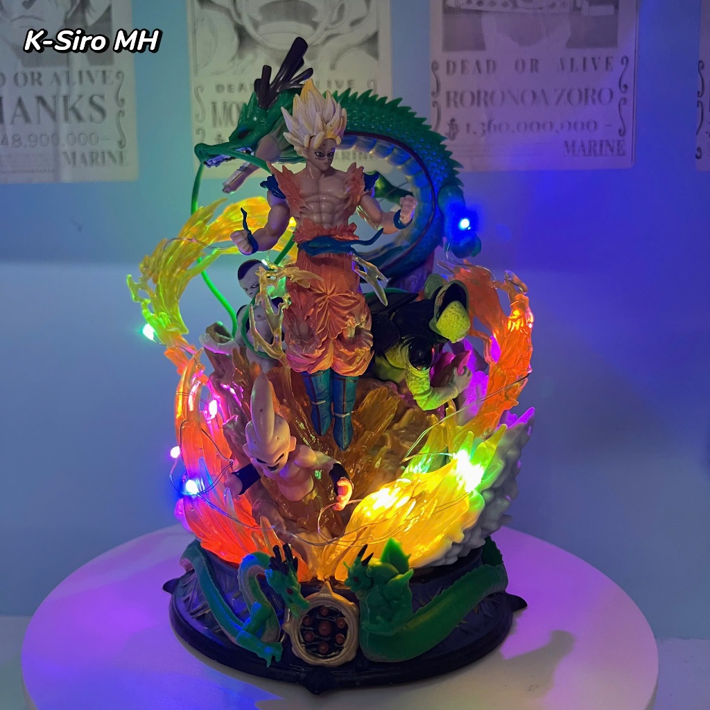 Mô Hình Dragon Ball SonGoku chiến đấu với các đối thủ Mabu, Cell, Fize ...