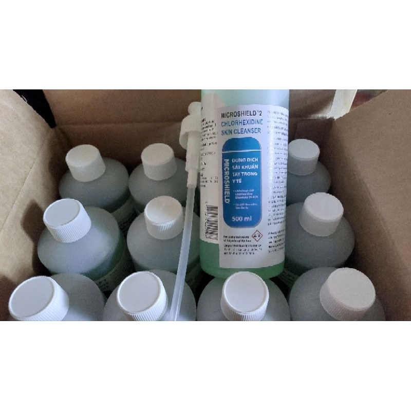 DUNG DỊCH MICROSHIELD 2 (chứa CHLORHEXIDINE GLUCONATE 2%) 500ml Date: 08/2025 ( giá 1 chai ...