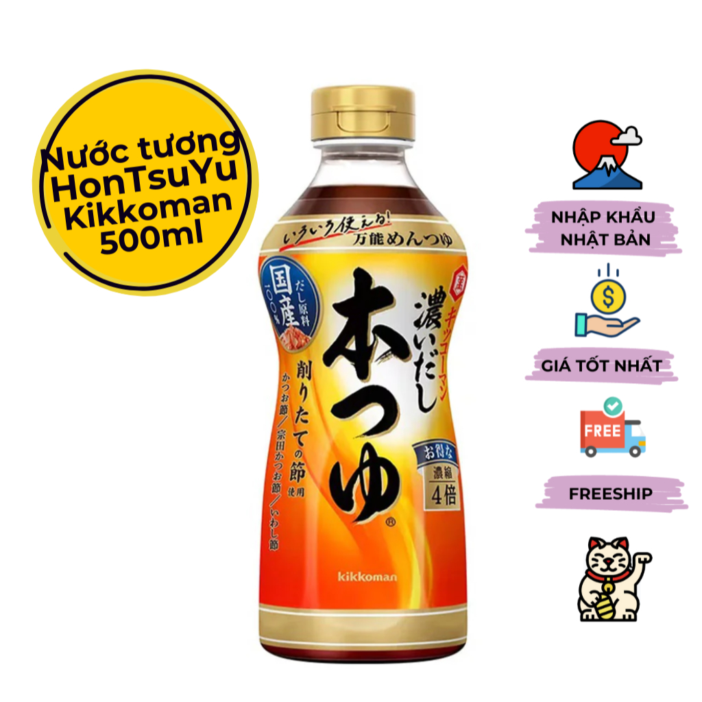 Nước Tương Nhật Hon Tsuyu Kikkoman/ Nhập khẩu Nhật Bản/ Chai 500ml ...