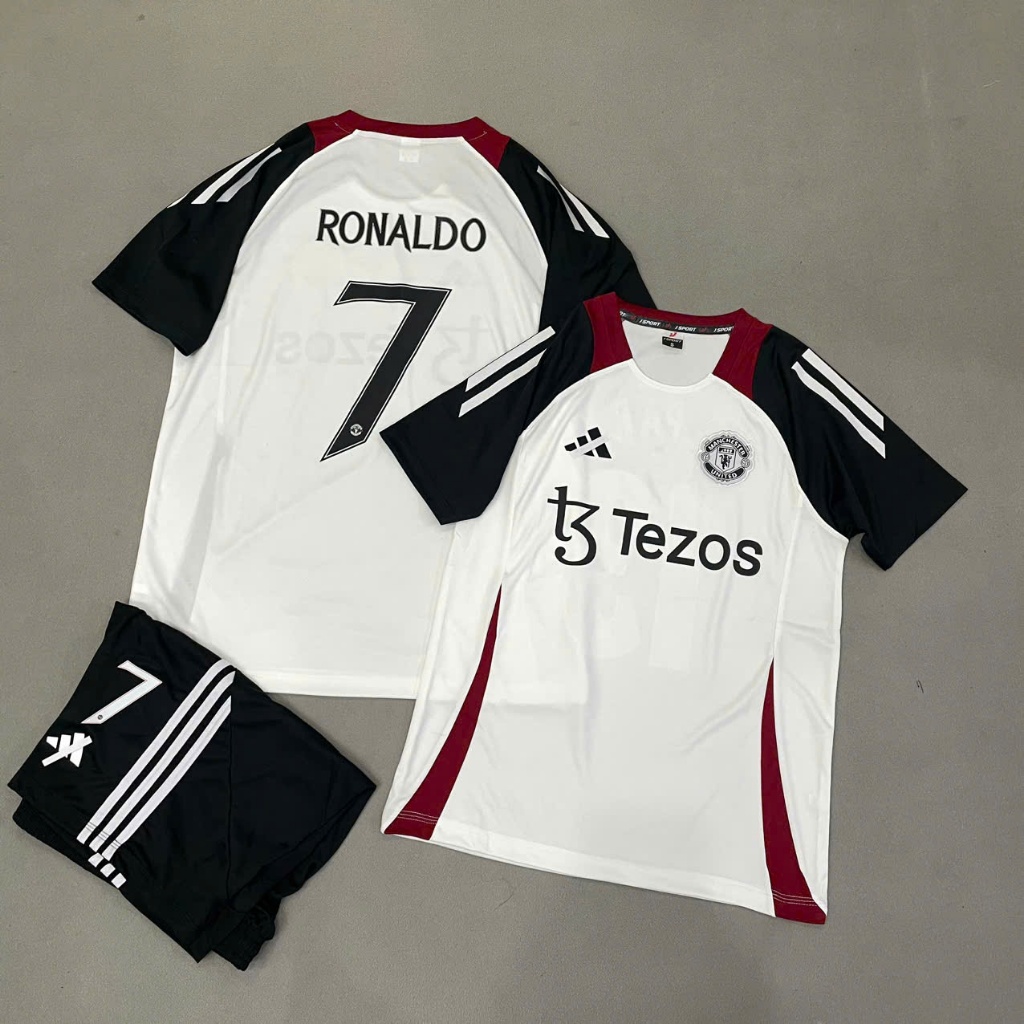 Bộ quần áo bóng đá MU trắng training Tezos 2026 in sẵn tên cầu thủ | Shopee Việt Nam