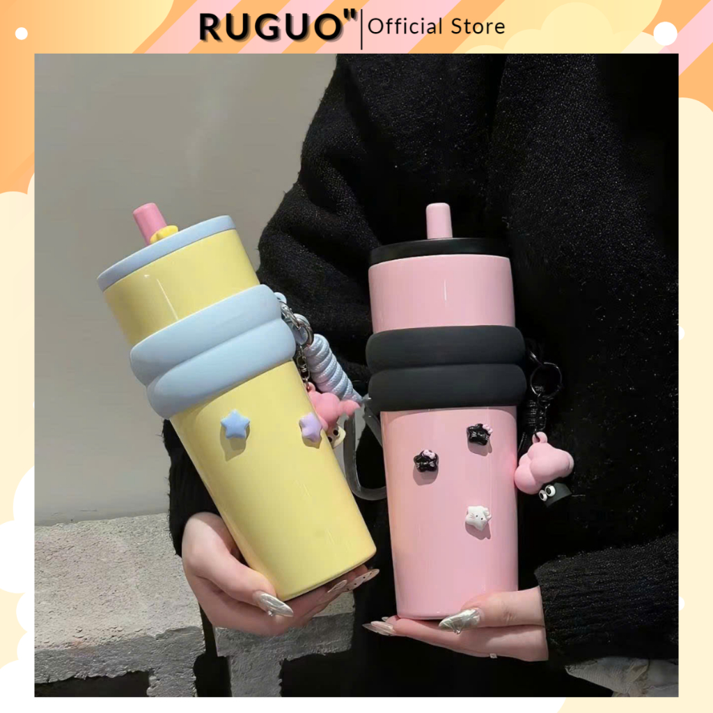 Ly Giữ Nhiệt FUN 710ml Inox 316 Có Ống Hút, Ly Giữ Nhiệt Nóng Lạnh Inox 316 Có Quai Xách Tiện ...