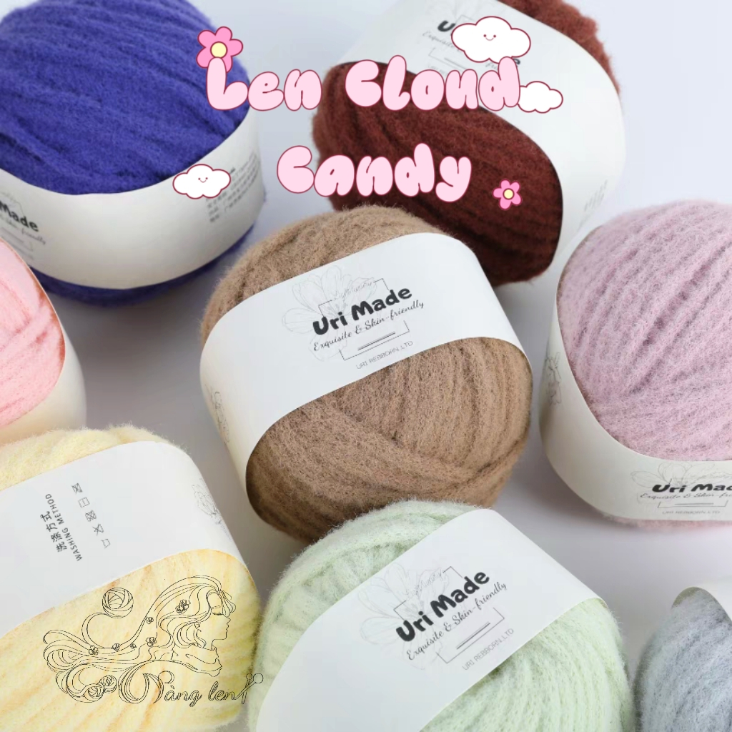 Len Dệt Ống Bông Xù Cloud Candy - Cuộn 100gr | Shopee Việt Nam