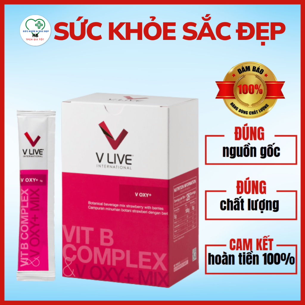 [V-OXY+] TĂNG KHẢ NĂNG HẤP THU OXY V LIVE INTERNATIONAL – 28 GÓI/HỘP ...