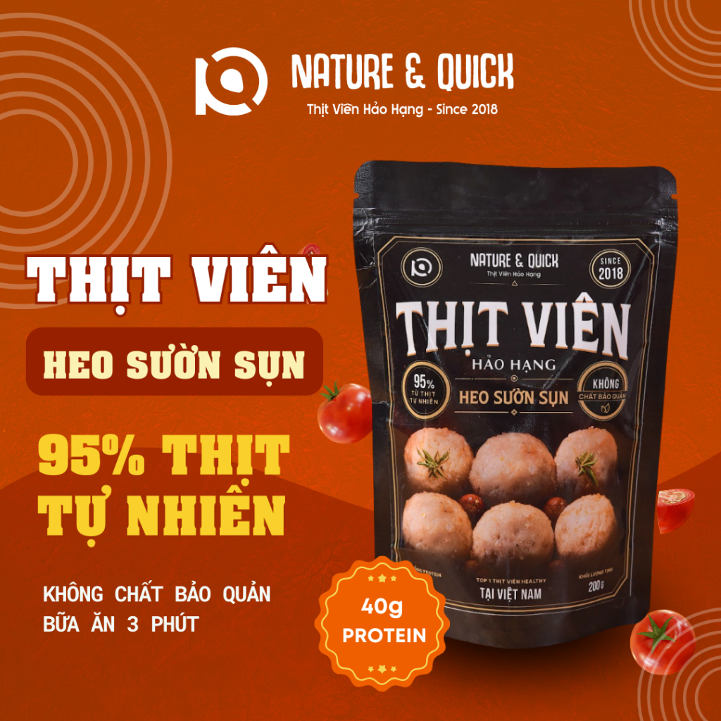 Thịt Heo Viên Healthy Ăn Liền Nature Quick 95% Thịt Heo Sạch - 40g ...