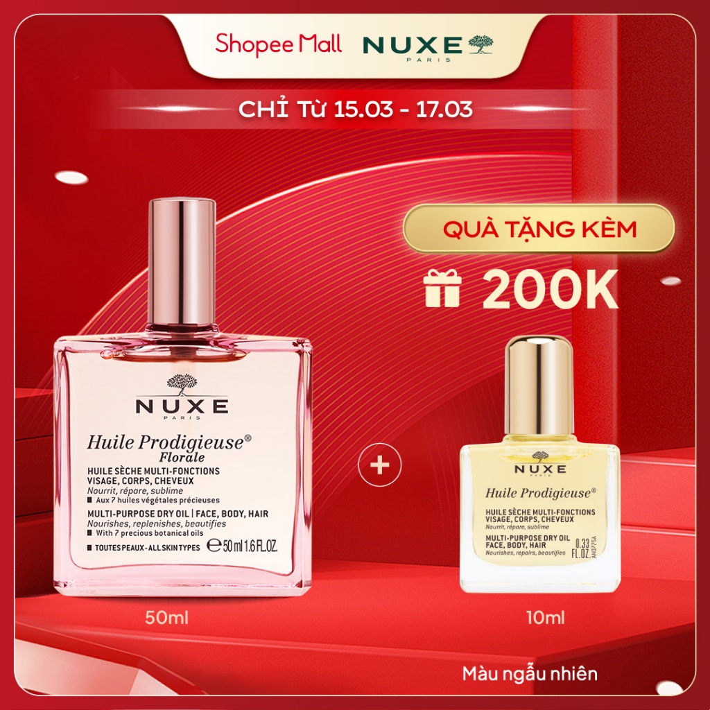 [Chỉ 16-17.3 - Mua 50ml Tặng 10ml] Dầu dưỡng khô Nuxe Huile Prodigieuse Florale Multi-purpose ...