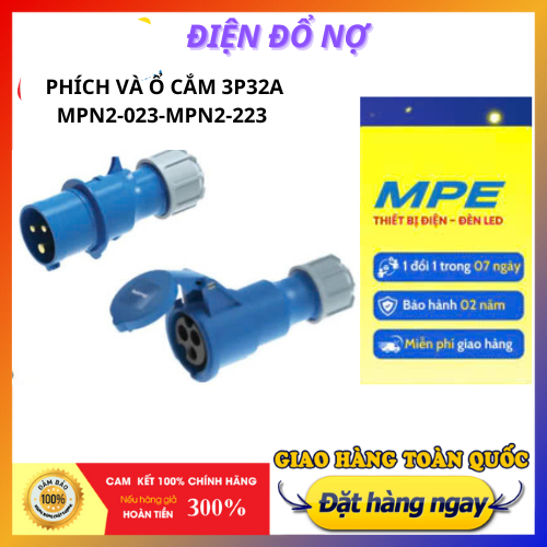 Phích & Ổ Cắm 3P32A 220V -380V IP44(MPN2-023 /MPN2-223 ), Chính Hãng ...