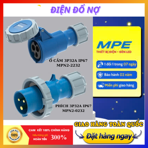 Phích Và Ổ Cắm Di Động 3P32A 220V-380V IP67(MPN2-0232/MPN2-2232) Chính ...