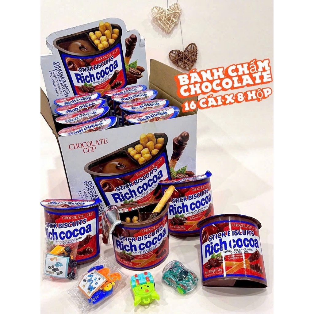 Bánh Que Chấm Socola Rich Cocoa 16 hộp | Shopee Việt Nam