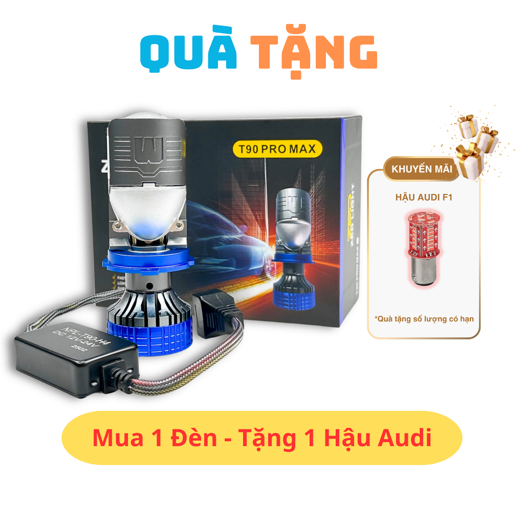 Đèn LED Pha Bi Cầu T90 PRO MAX ZED LIGHT - 90W Chân Bóng H4 12-24V DC ...
