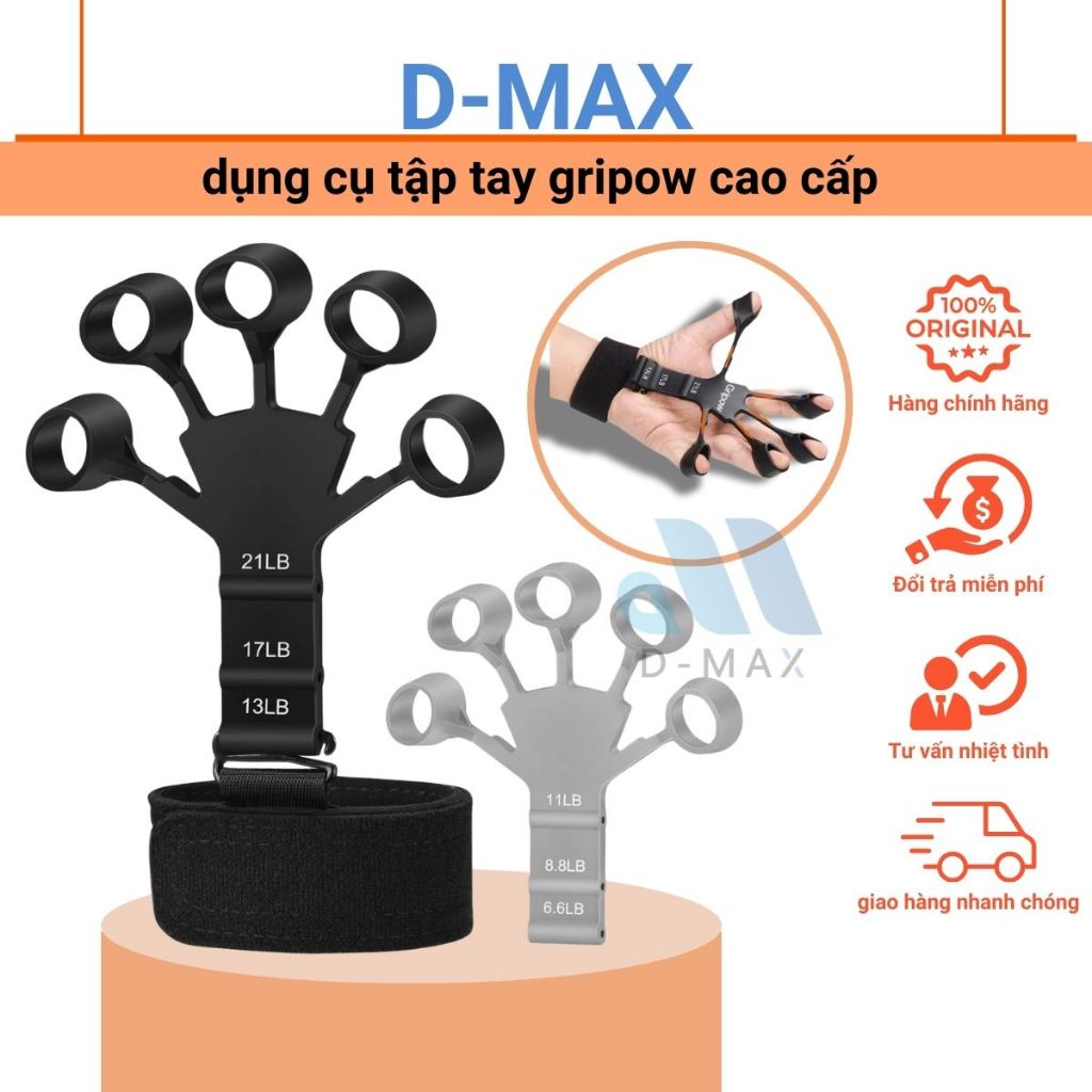 GRIPOW Tập Cơ Tay D-Max Bằng Silicone, Dụng Cụ Tập Cơ Ngón Tay Cẳng Tay ...