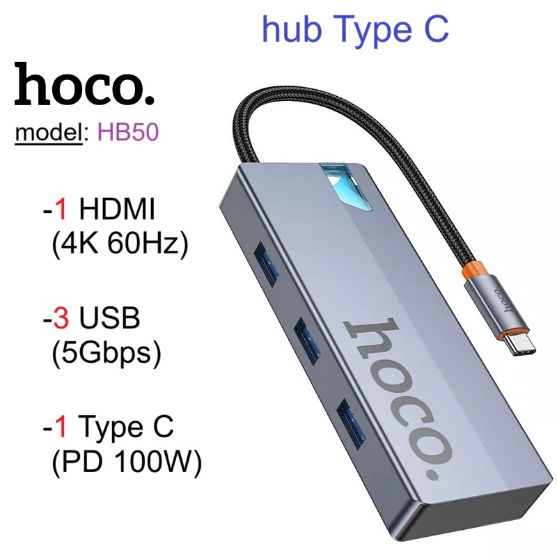 Hub Type C to HDMI 4K 60hz Hoco HB50 | Shopee Việt Nam