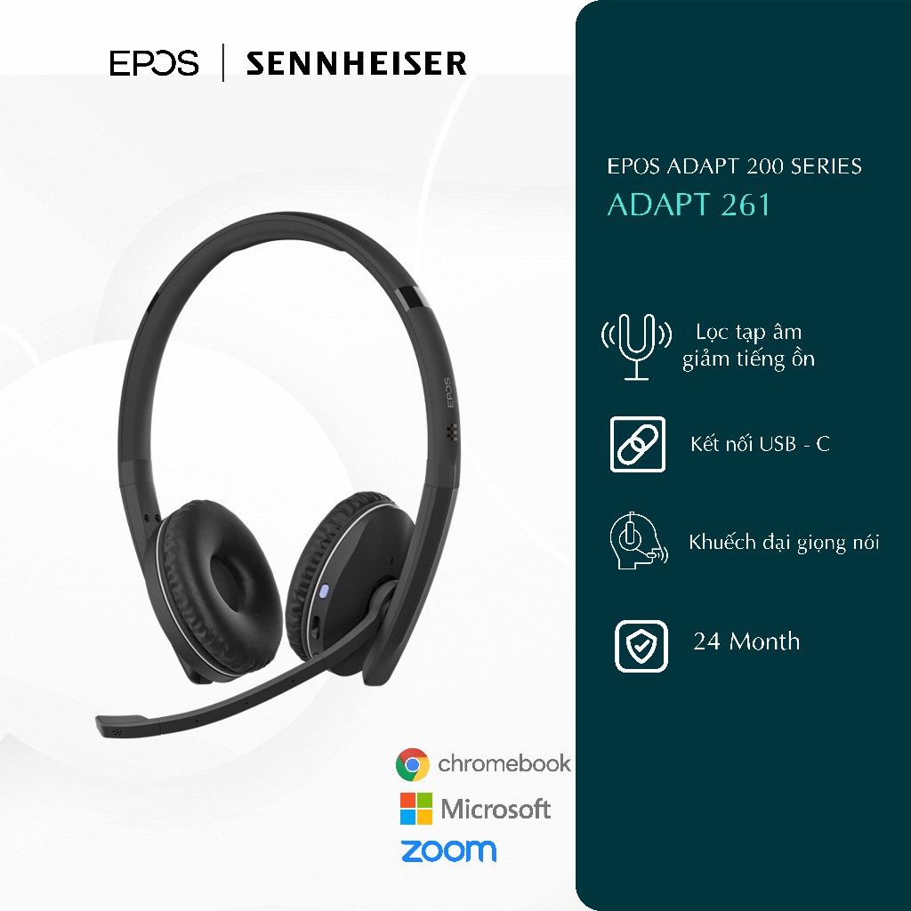 Tai Nghe Chụp Tai Bluetooth Adapt 261 - Lọc Ồn, Bảo Vệ Thính Giác, Bảo Hành 24T Hiệu EPOS [Hỏa ...