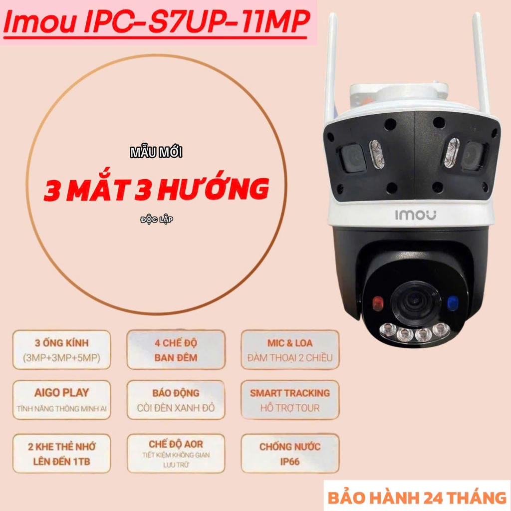 Camera Wifi iMOU 3 MẮT Cruiser Triple S7UP-11M0WED 11MP Theo dõi chuyển ...