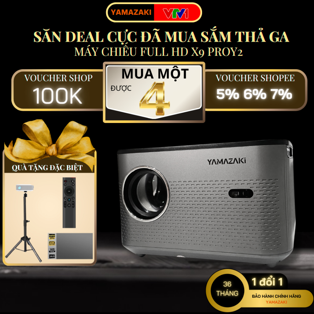 Máy Chiếu Mini X9 PRO Y2 YAMAZAKI Cao Cấp FULL HD 4K Độ Sáng Cao 600 ...