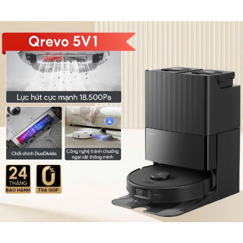 💞Roborock Qrevo Edge 5V1 robot hút bụi lau nhà | Lực hút 18500 Pa ...