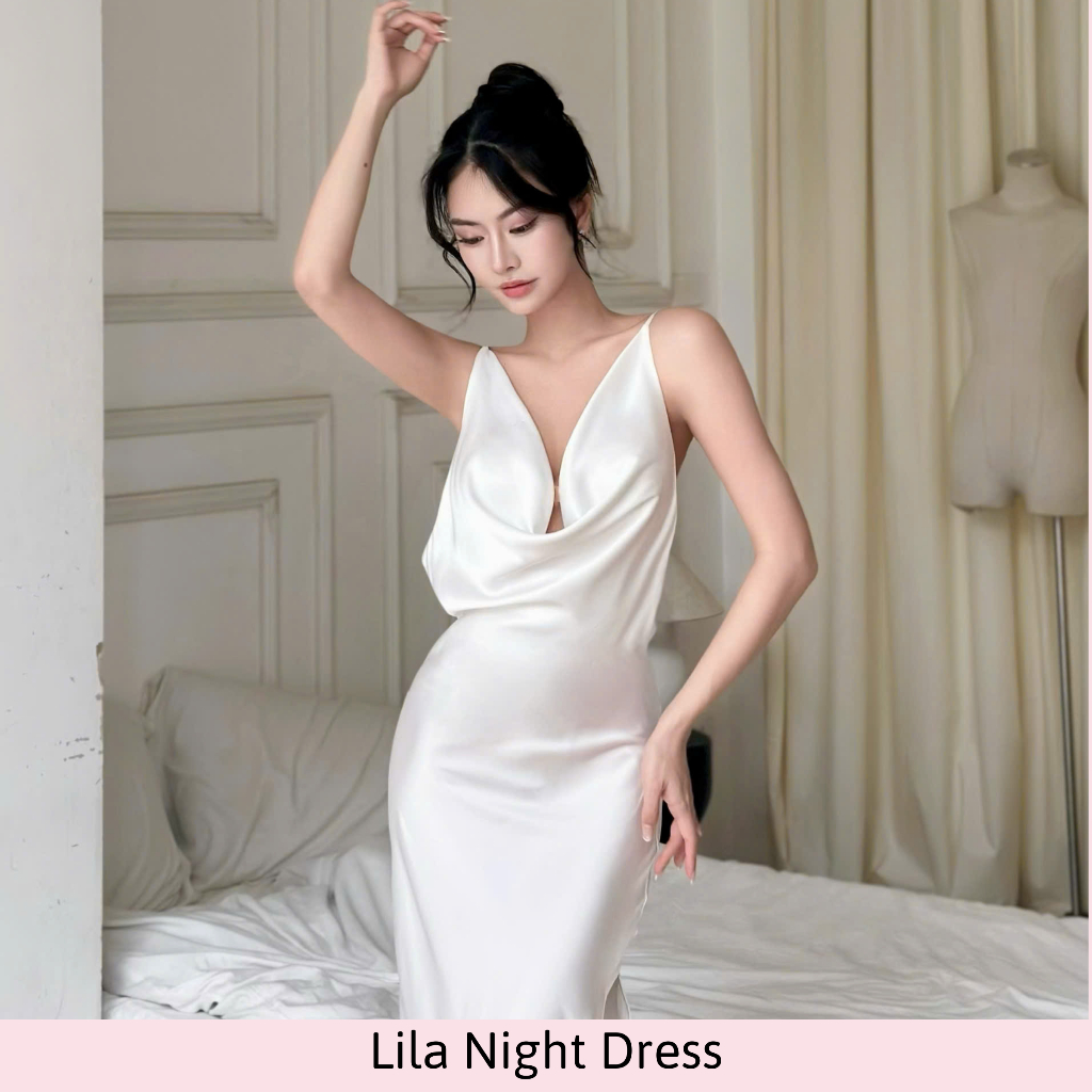 Váy Ngủ Lụa Thượng Hạng Lila Night Dress | Shopee Việt Nam