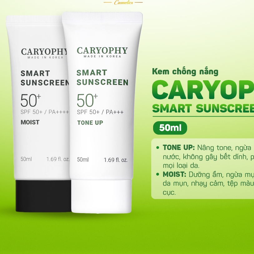 Kem Chống Nắng CARYOPHY Smart Sunscreen Tone Up SPF 50+/ PA+++ | Shopee ...