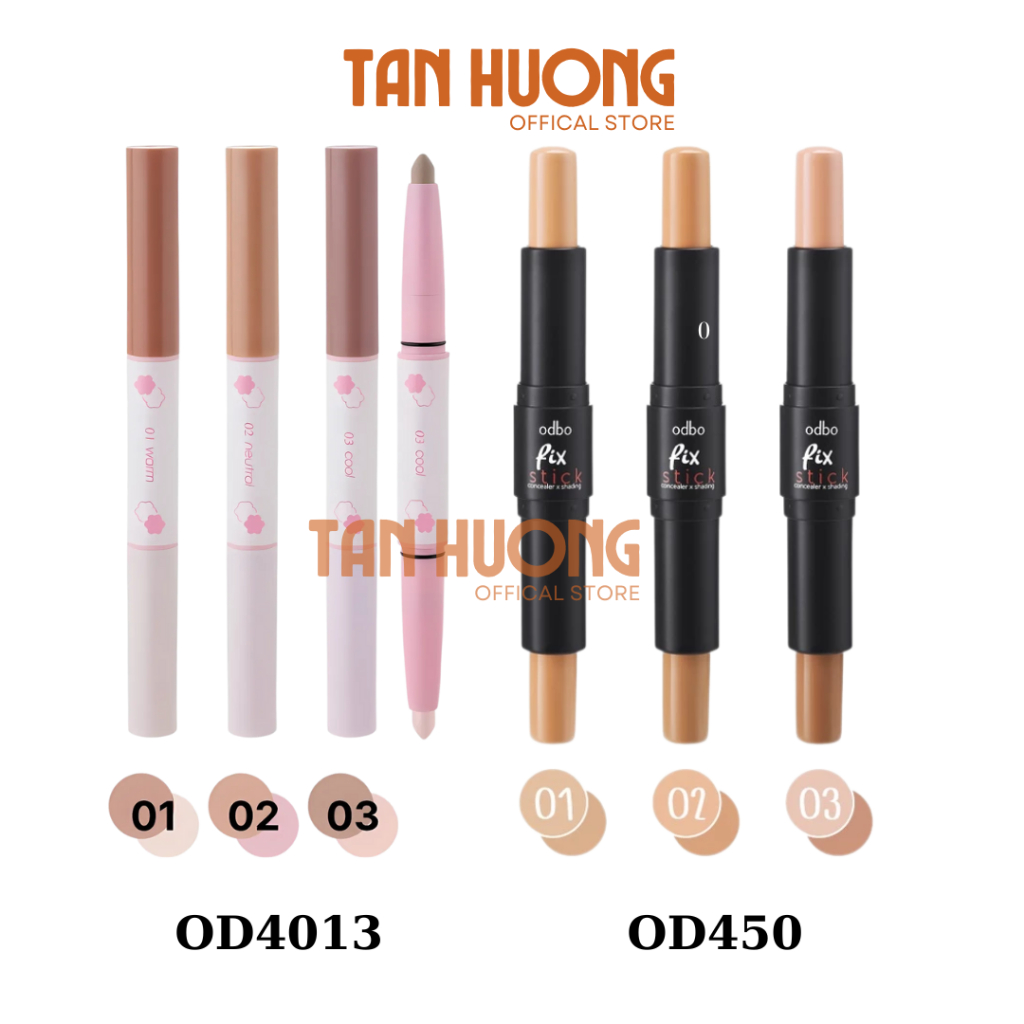 Bút tạo khối + Che Khuyết Điểm BẮT SÁNG 2 đầu ODBO Fix stick OD450 6g OD4013 | Shopee Việt Nam