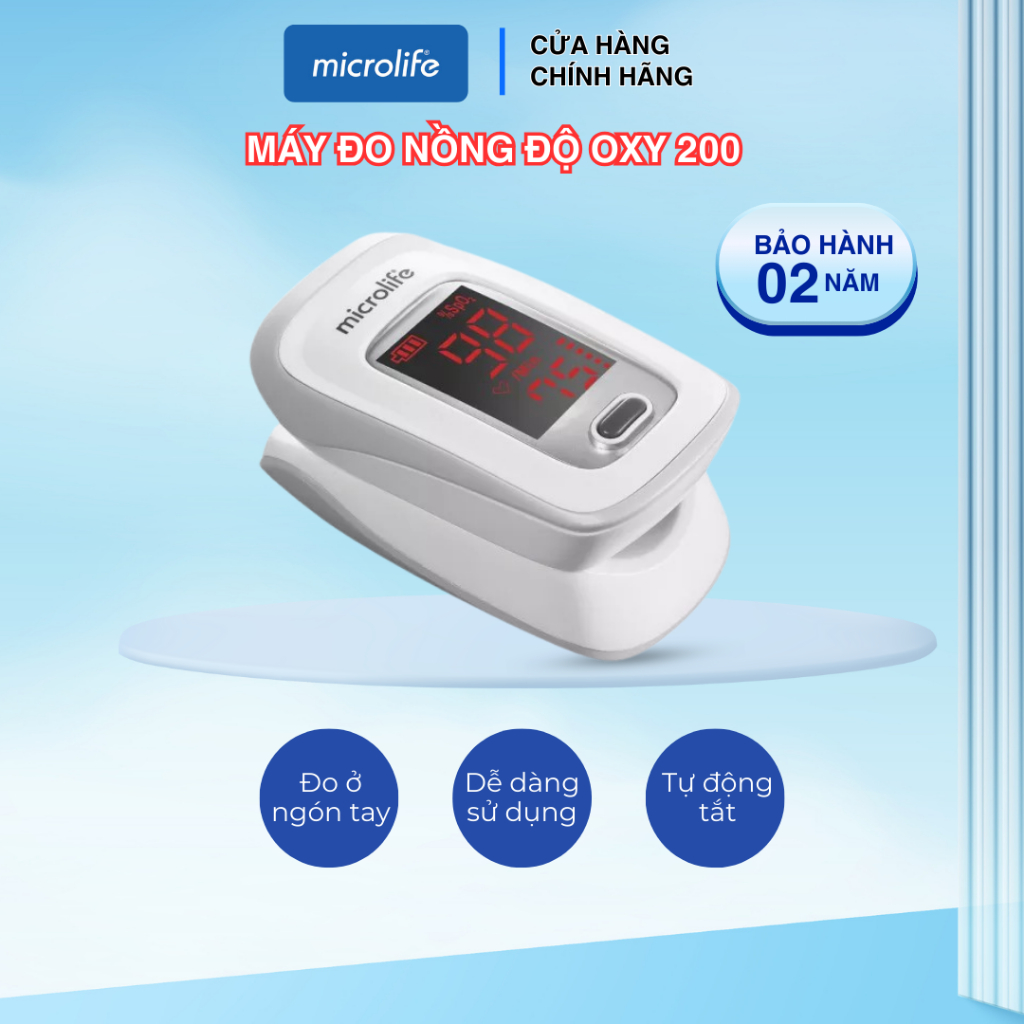 Máy đo nồng độ Oxy trong máu Microlife OXY 200 để đo nồng độ oxy trong máu và nhịp tim | Shopee ...