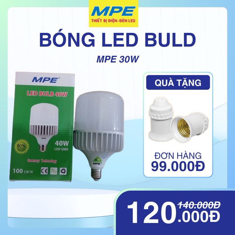 Bóng đèn led buld trụ nhôm MPE 30W | Shopee Việt Nam