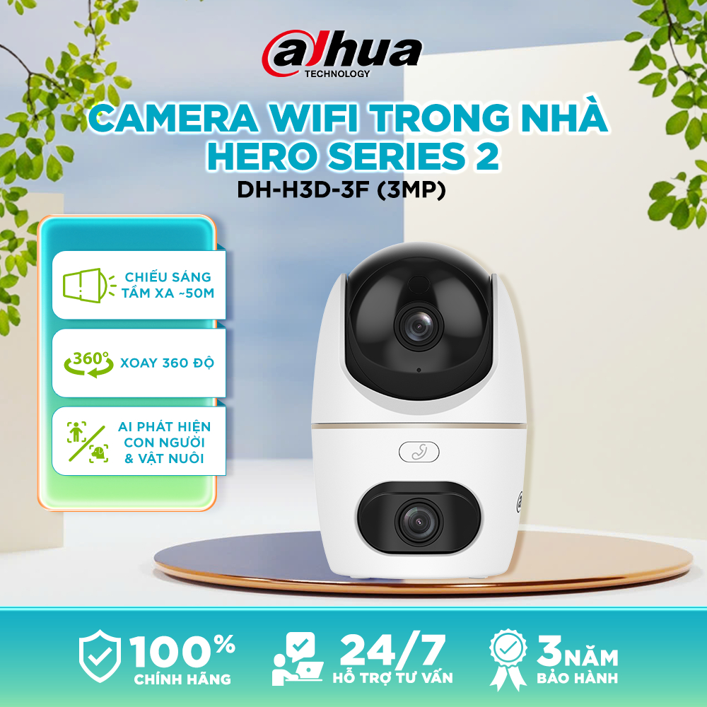 Camera Wifi trong nhà DAHUA Hero Dual D1 (3MP/5MP) I 2 ống kính, Theo ...