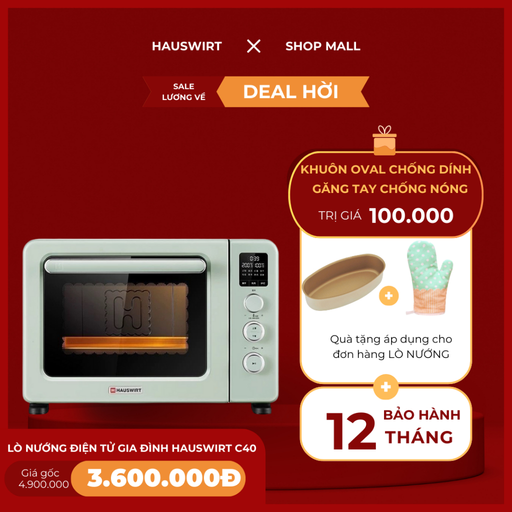 Lò nướng gia đình HAUSWIRT C40 (40lit) phiên bản 3.0 nội địa tiếng Trung chuẩn nhiệt | Shopee ...