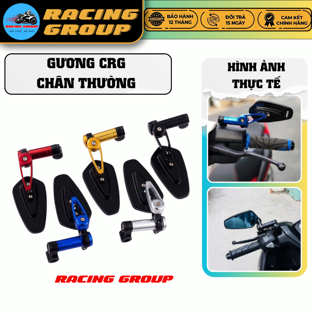 Gương Chiếu Hậu Xe Máy CRG Chân Thường Kính Xanh Thời Trang Gắn Chân ...
